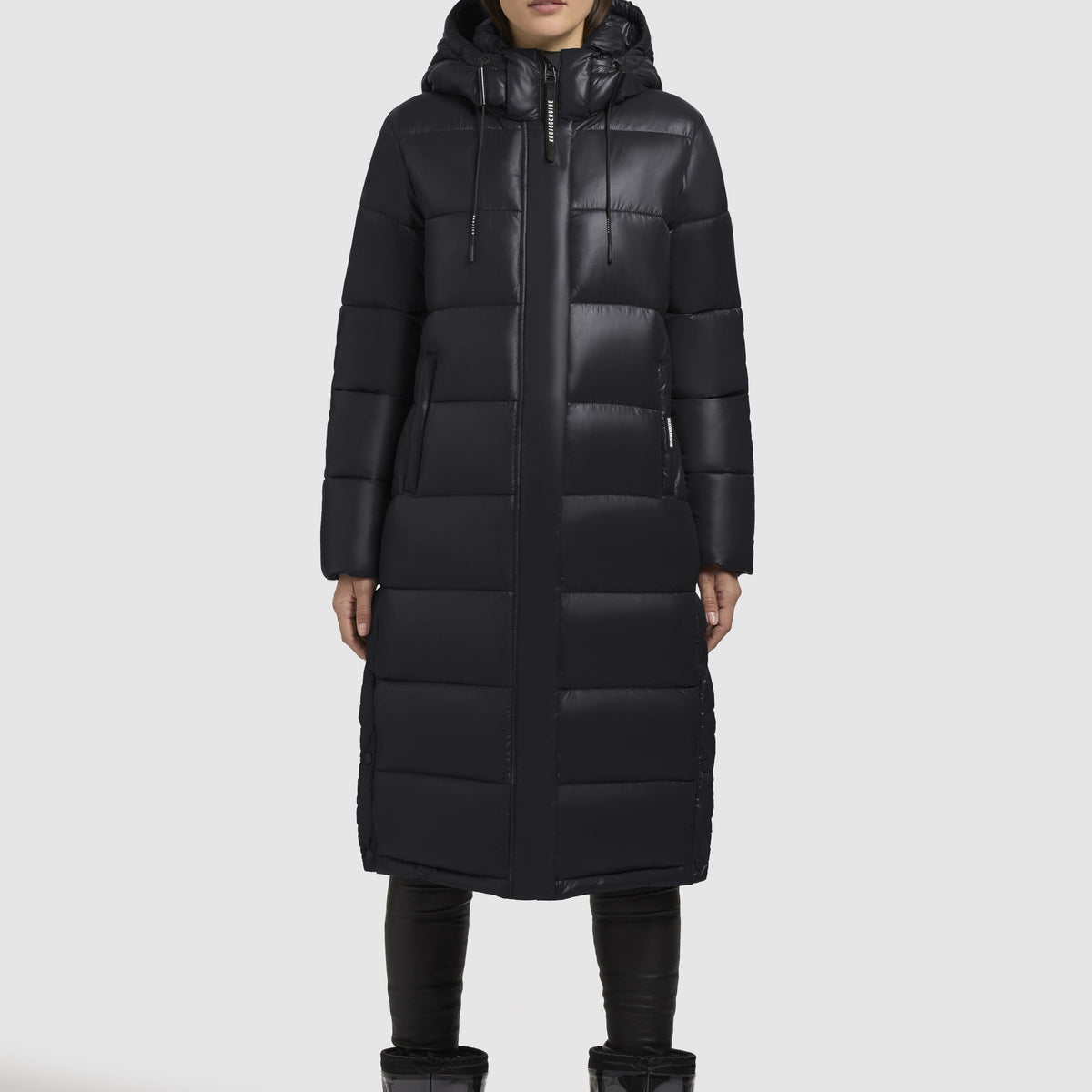 Mantel JULINA3 SATIN Schwarz – KHUJO