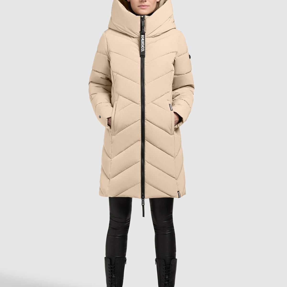 Mantel DARKA3 FEATHER BEIGE – KHUJO
